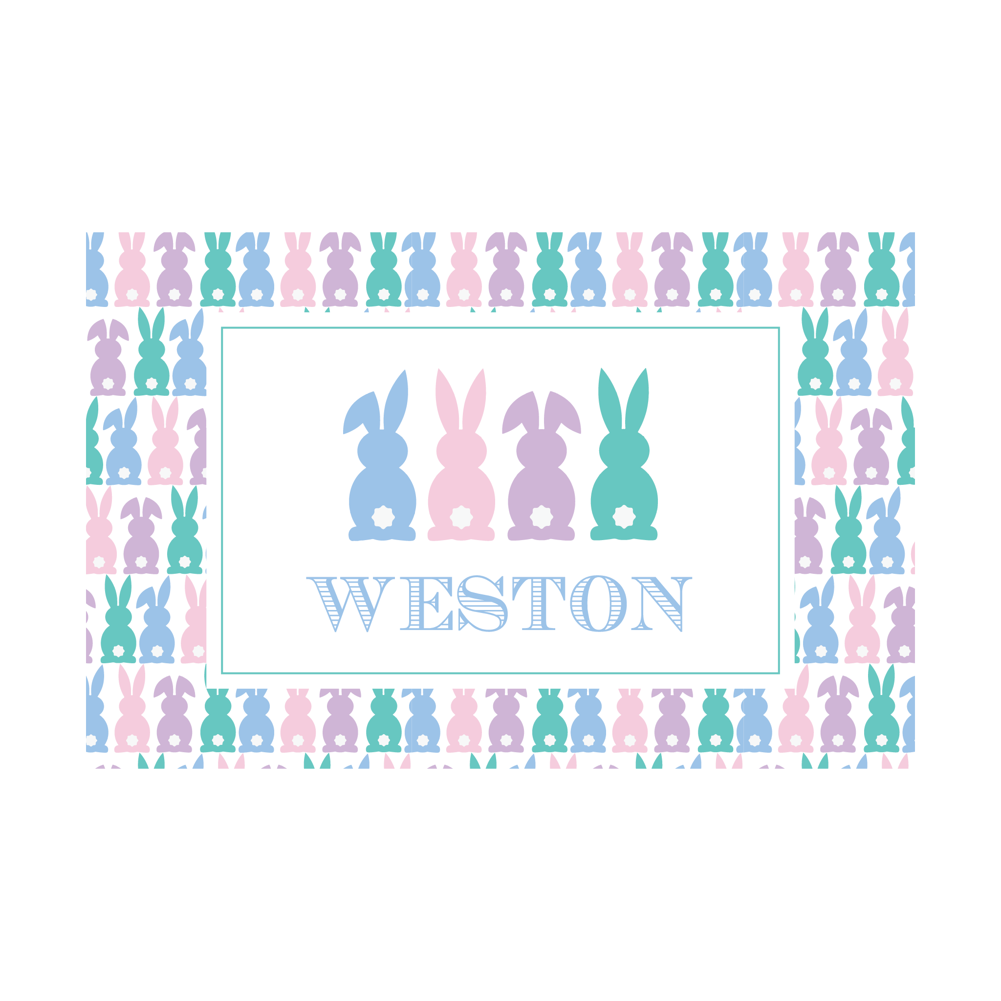 Easter Bunny Block-Print Placemat | Semi-Custom – Sequins and Lipstick ...