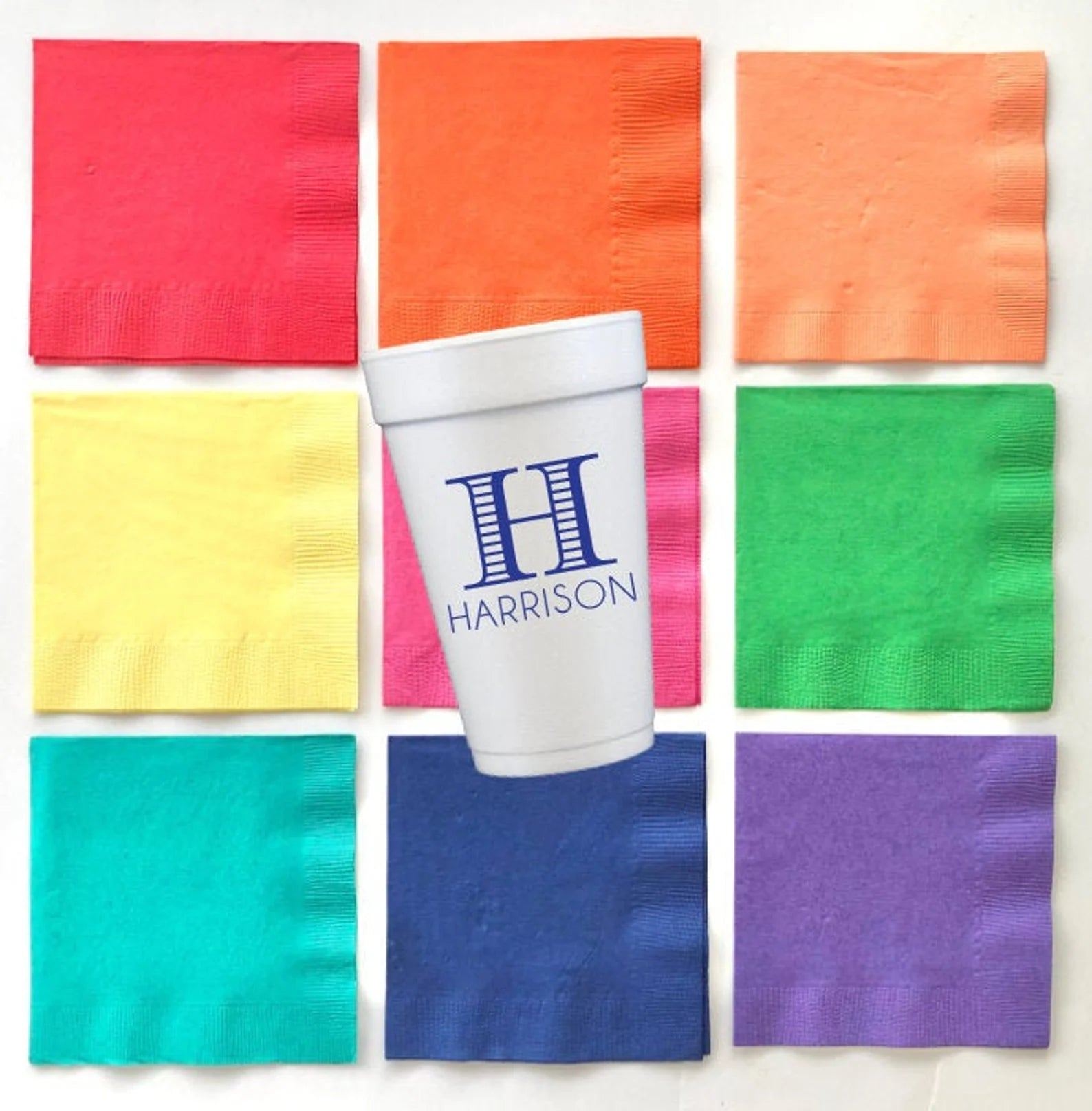 Initial Foam Cups | Semi-Custom – Sequins and Lipstick Paper Co.